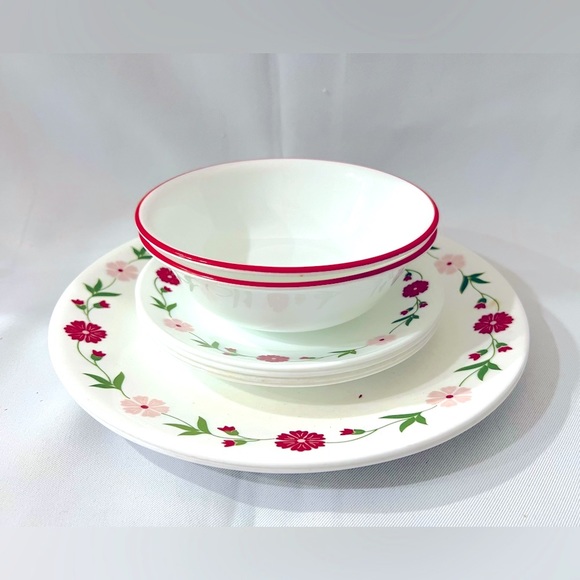 Corelle | Dining | Corelle Spring Pink Set Dinnerware 8 Pieces | Poshmark